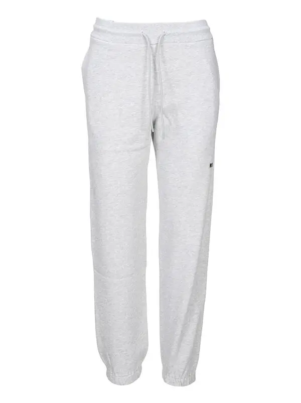 MSGM Logo Printed Elastic Waist Jogging Pants - White