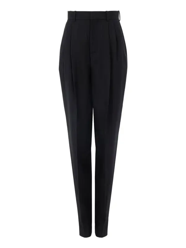 Chloé Pinstripe Pleated Tailored Trousers - Black