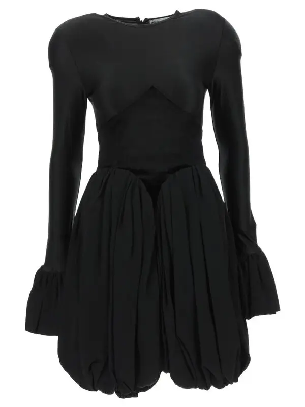 Rabanne Panelled Crewneck Mini Dress - Black