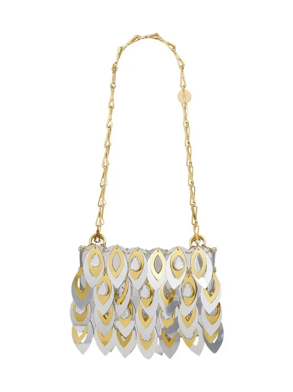 Rabanne Sparkle Leaves Nano Bag - Silver / Gold