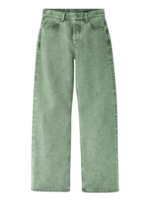 Jacquemus Straight-leg Jeans With Embroidered Logo - Green