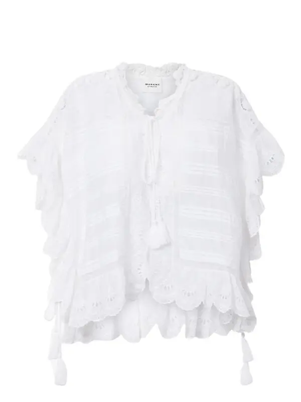 Isabel Marant Étoile Payton Embroidered Lace Top - White