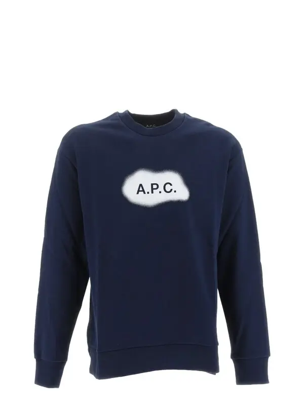 A.p.c. Logo Print Crewneck Sweatshirt - Black