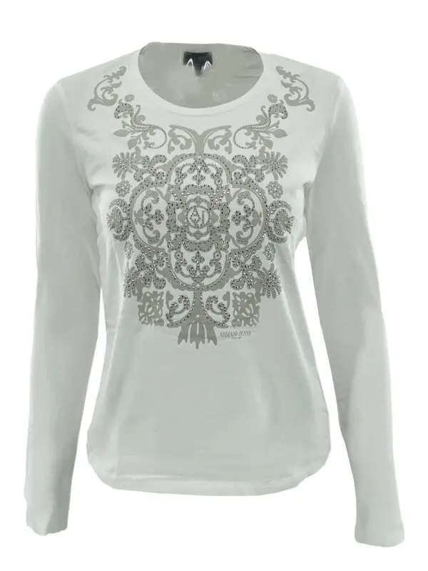 Emporio Armani Embellished Long-sleeved T-shirt - Gray