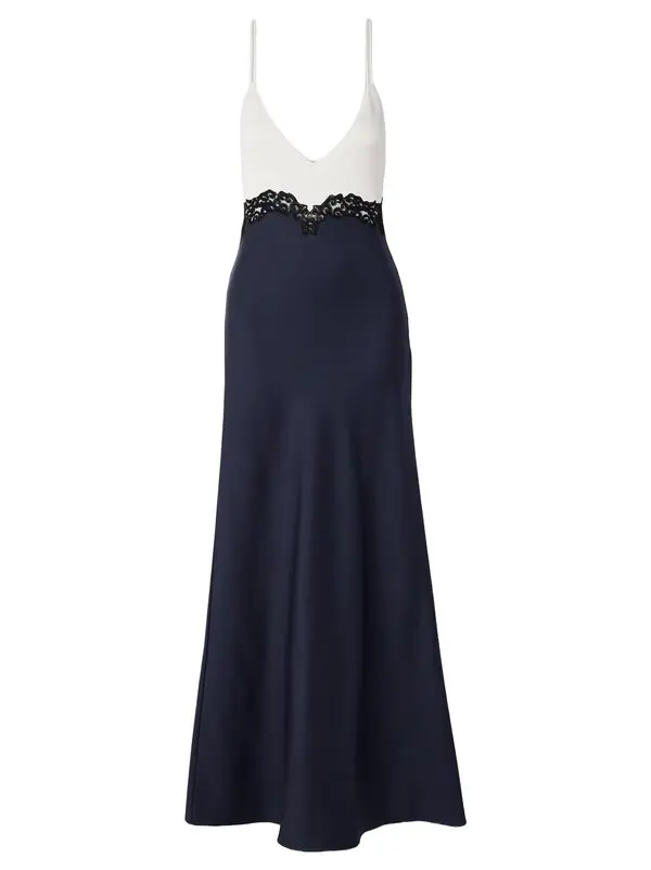 Gabriela Hearst Amaryllis Silk Maxi Dress - Navy Blue