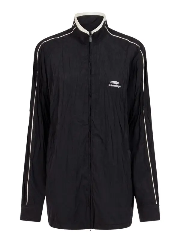 Balenciaga 3b Sports Icon Embroidered Zip-up Jacket - Black