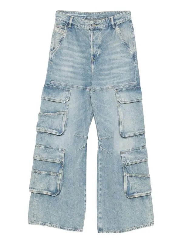 DIESEL® D-sire Straight Leg Cargo Jeans - Blue