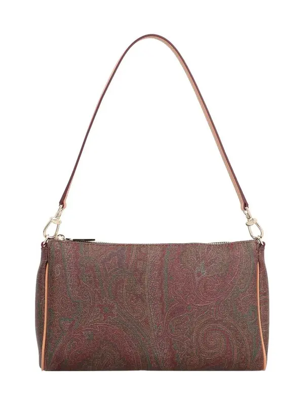 Etro Paisley Printed Zipped Mini Clutch Bag - Brown