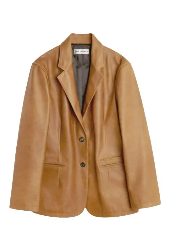 Our Legacy Leather Opening Blazer - Brown