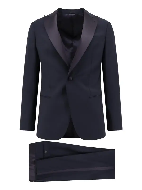 Giorgio Armani Single-breasted Tailored Tuxedo Suit - Black