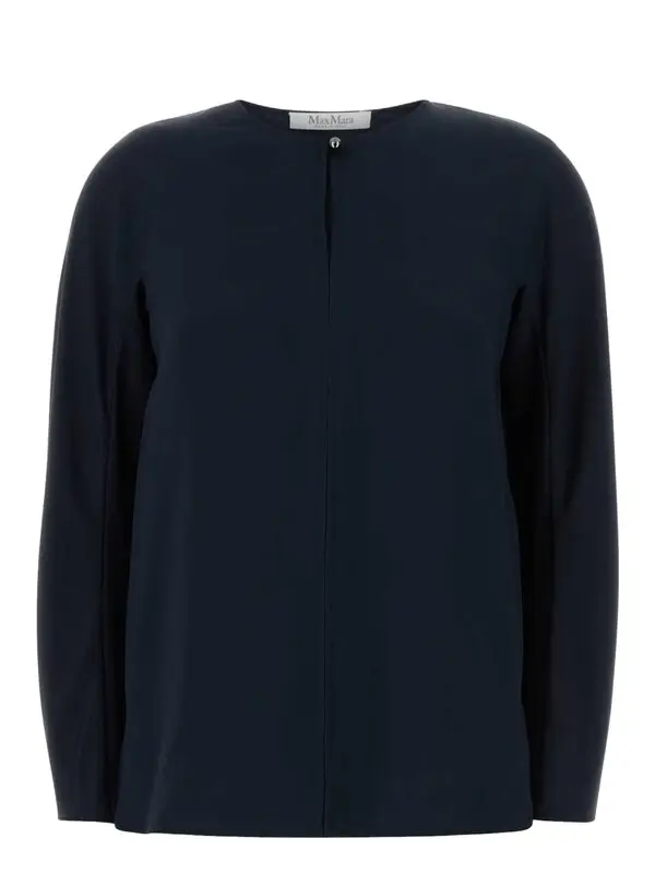 Max Mara Mitico Crewneck Long-sleeved Blouse - Black