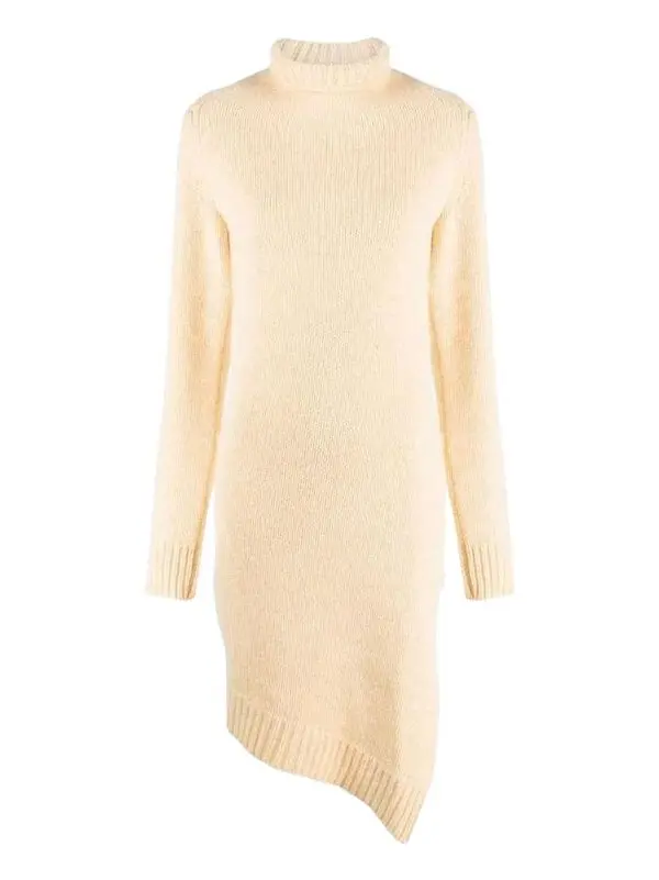 JIL SANDER Asymmetrical Roll Neck Jumper - Nude