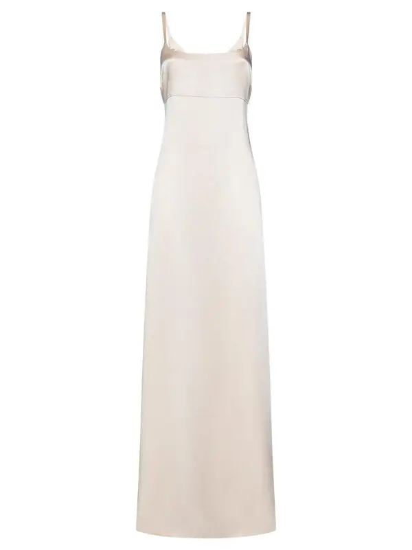 Max Mara Sleeveless Tie Detail Maxi Dress - White