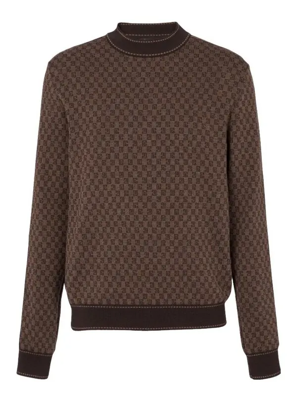 Balmain Long-sleeved Mohair Sweater - Brown