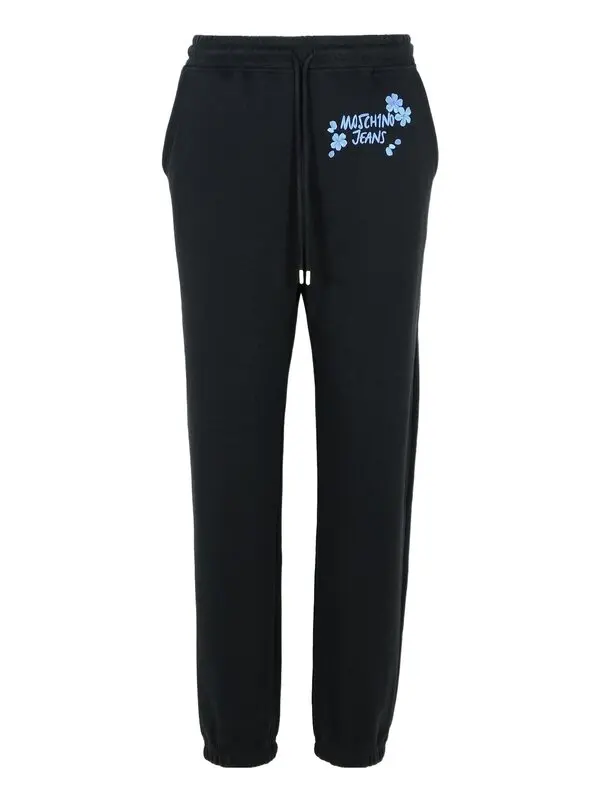 Moschino Logo Printed Drawstring Sweatpants - Black