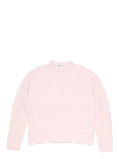 Acne Studios Crew Neck Distressed Sweater - Light Pink