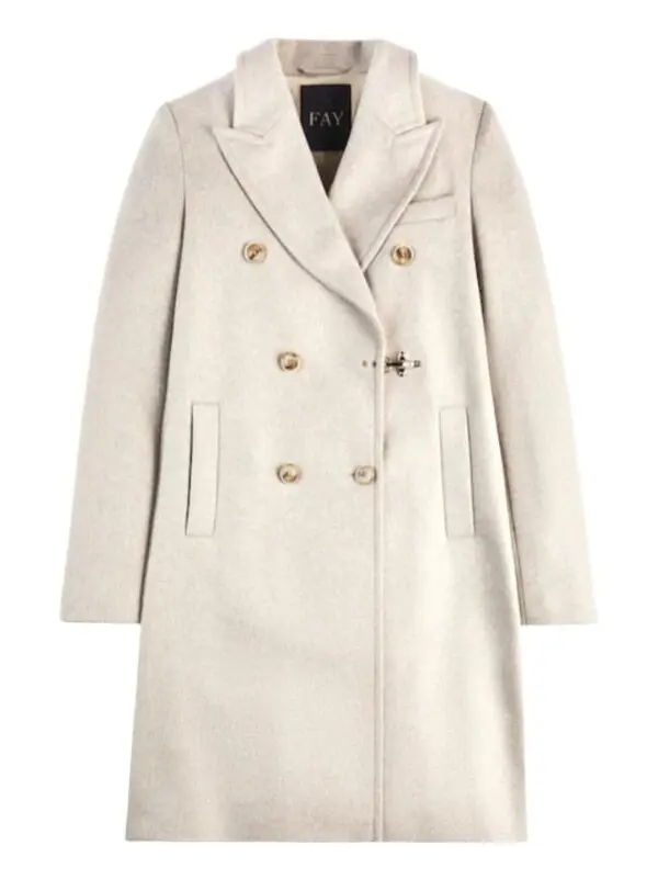 FAY Double-breasted Coat With Wide Lapels - Light Brown