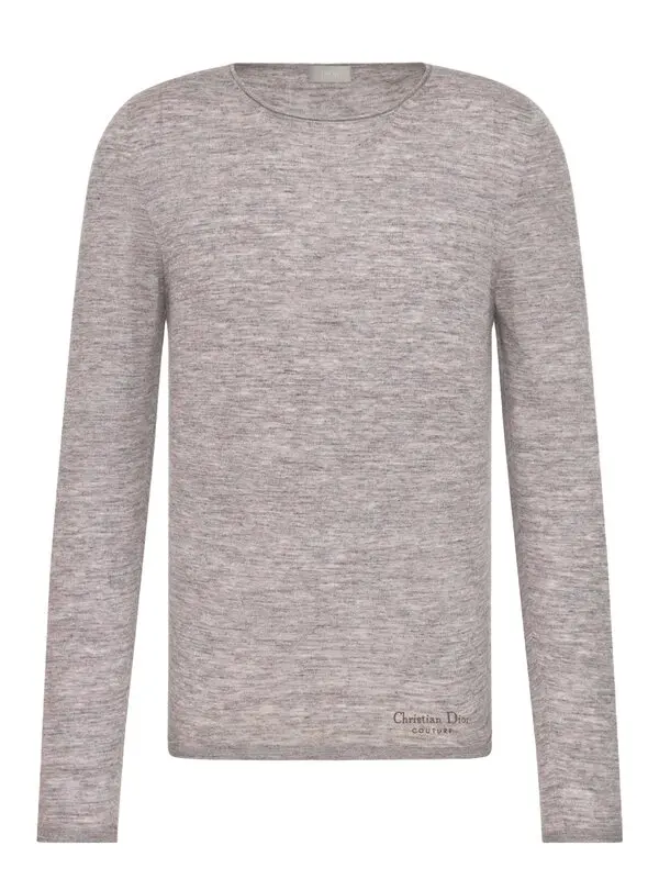 Dior Long Sleeve Round Neck Sweater - Brown