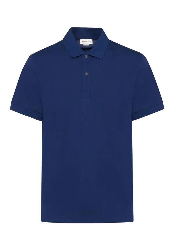 Alexander McQueen Classic Band-detailed Polo Shirt - Blue