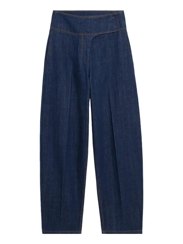 Ami Wrapped Belted Balloon Fit Jeans - Indigo