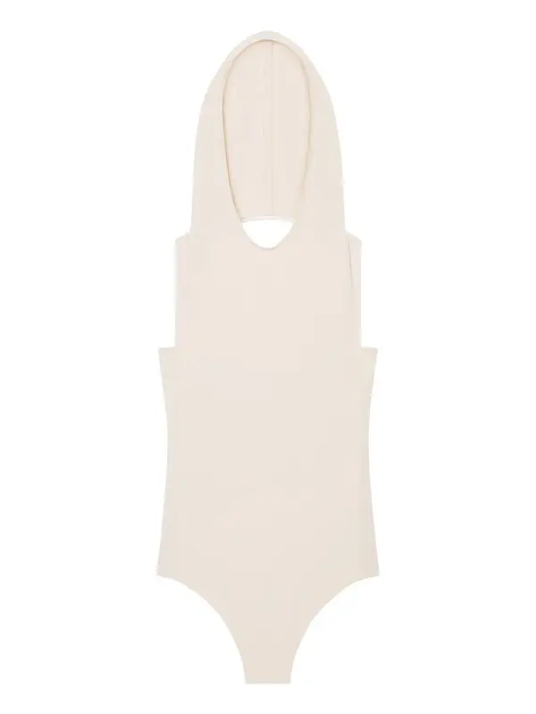 COURREGES Illusion Hooded Bodysuit - Beige