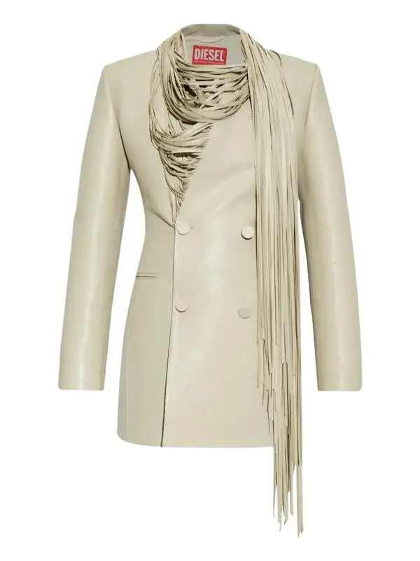 DIESEL® Double-breasted Blazer With Tassel Detail - Nude