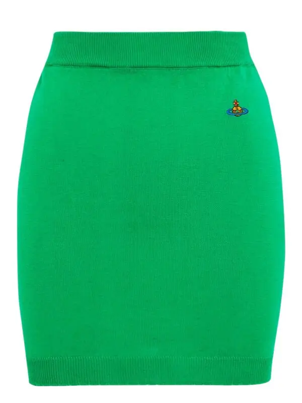 VIVIENNE WESTWOOD Orb Embroidered Mini Skirt - Green