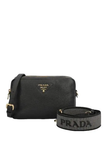 Prada Logo Shoulder Bag - Black