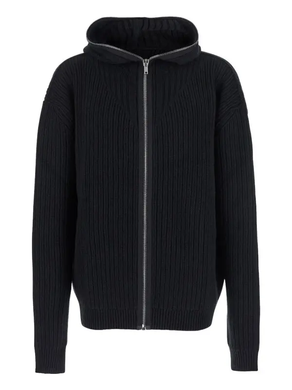 Rick Owens Hooded Zip-up Cardigan - Black