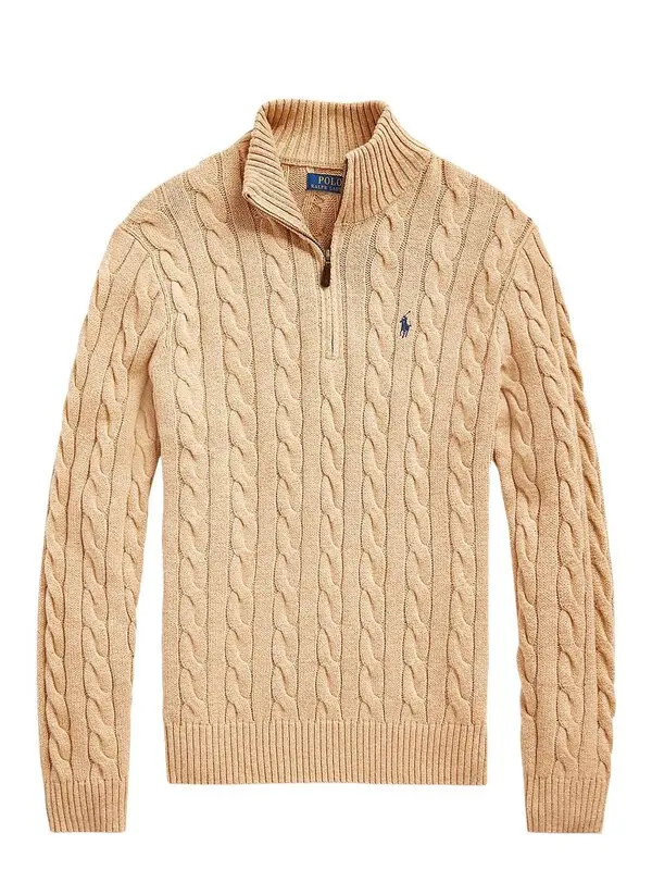 Polo Ralph Lauren Cable-knit Half-zip Jumper - Brown
