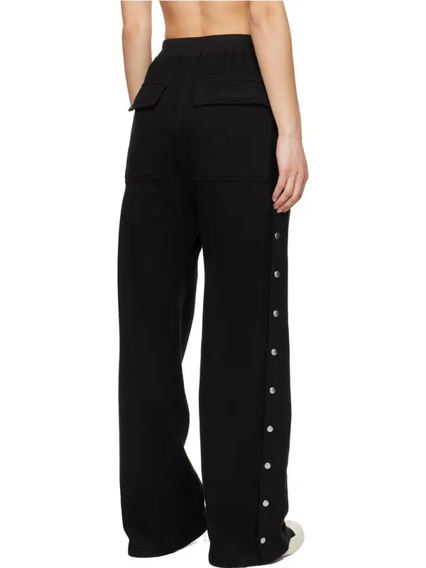 Rick Owens Pusher Wide-leg Trousers With Slit Cuffs - Black