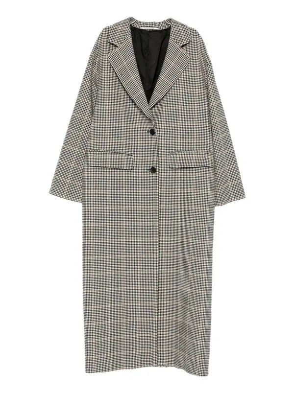 Tagliatore Single-breasted Houndstooth Coat - Grey