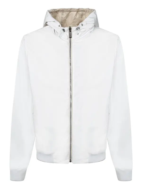 MOORER Reversible Hooded Zip-up Jacket - White
