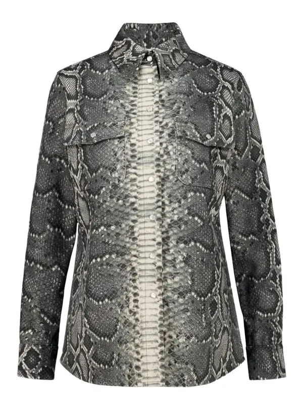 Gabriela Hearst Snake Print Shirt - Greyscale
