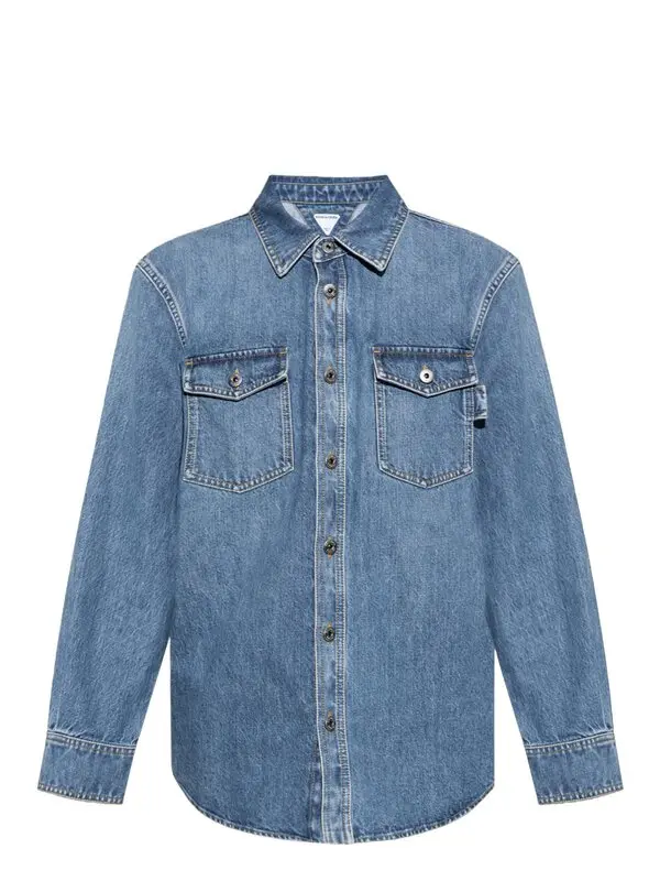 Bottega Veneta Long Sleeve Denim Jacket - Blue