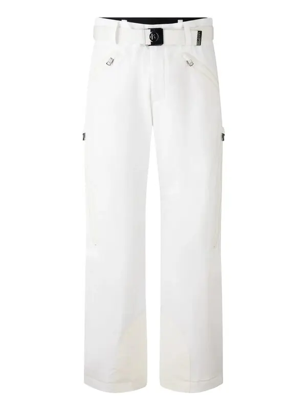 Bogner Belted Casual Pants With Waterproof Aquaguard Zippers - White
