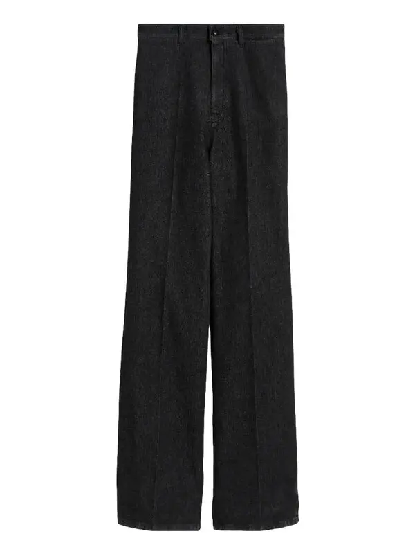 Max Mara Dark Wash Wide-leg Jeans - Black