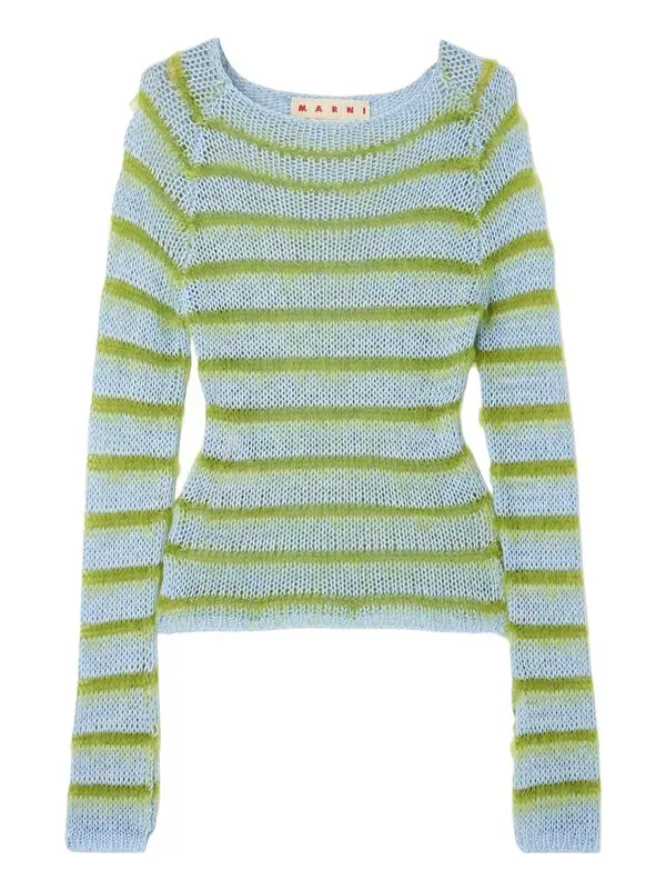 Marni Long-sleeved Striped Sweater - Green