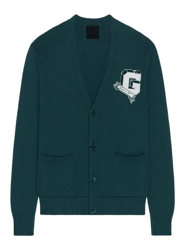 Givenchy G-patch Knitted Cardigan - Fir Green