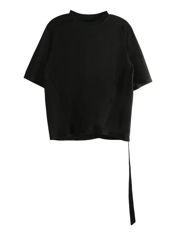 Rick Owens Short Sleeve Draped Hem Top - Black