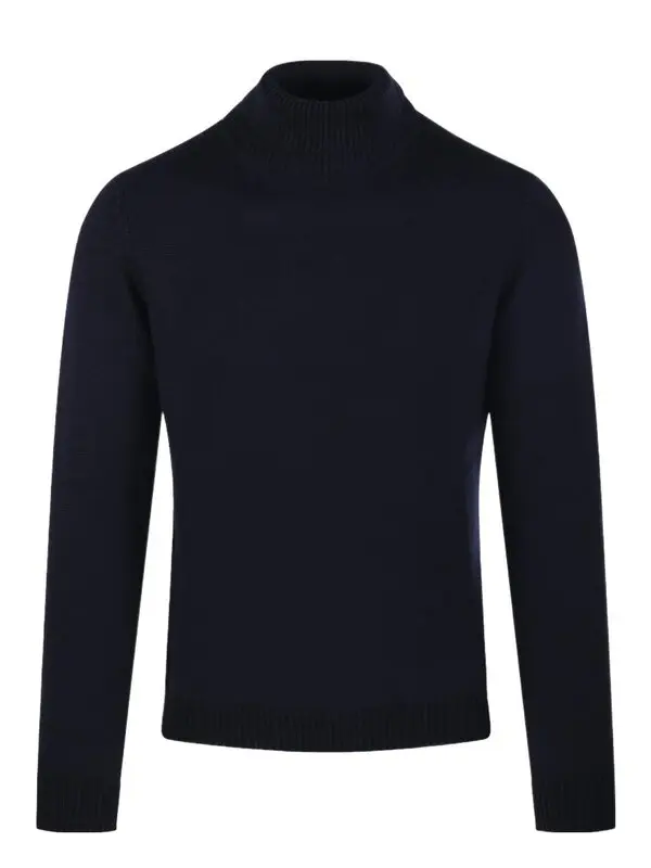 ROBERTO COLLINA Virgin Wool Turtleneck Knitwear - Black