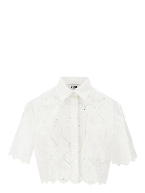 MSGM Cropped Buttoned Shirt With Classic Collar - No