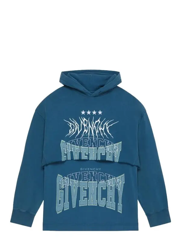Givenchy Long-sleeved Sweater With Embellished Logo - Blue