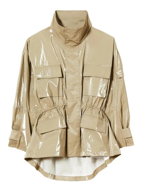 Plan C Long Sleeve Jacket With Stand-up Collar - Nude
