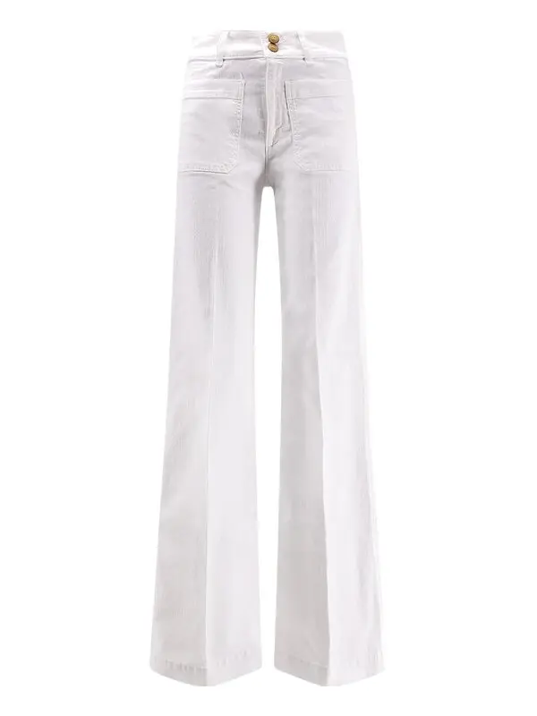 THE SEAFARER Flared Patch-pocket Jeans - White