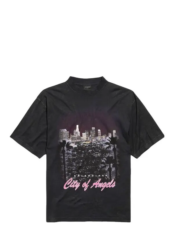 Balenciaga City Of Angels Faded T-shirt - Faded Black