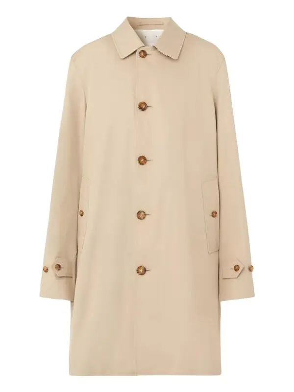 Burberry Single-breasted Button-fastening Coat - Beige