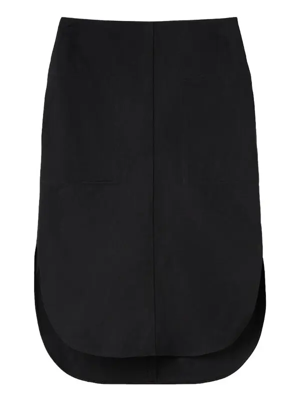 TOTEME Curved Hem Knee Length Skirt - Black