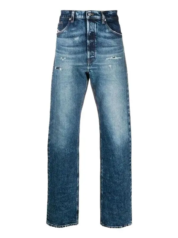 DIESEL® Distressed Straight-leg Jeans - Blue