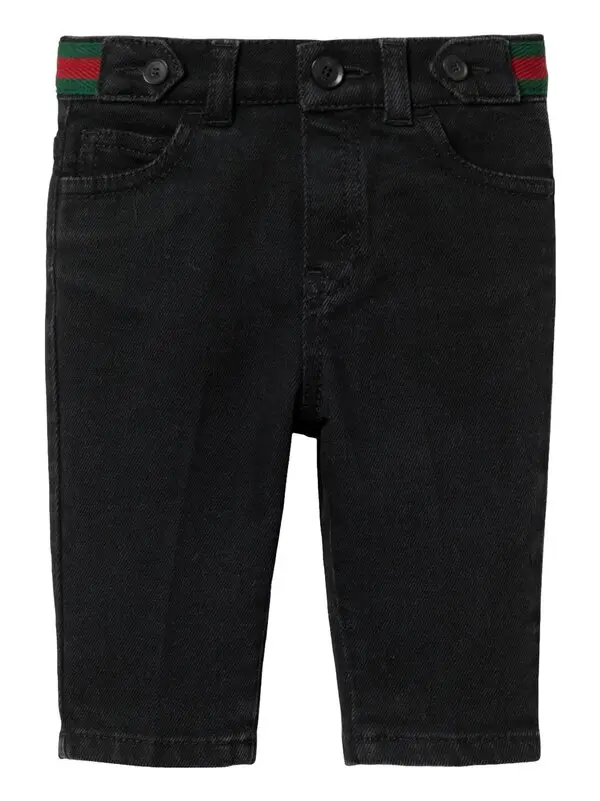 Gucci Web Detail Jeans - Black